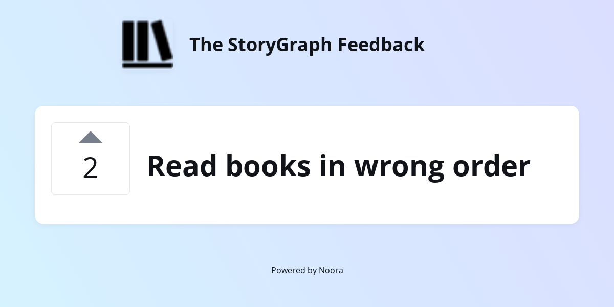 Read books in wrong order | Bugs | The StoryGraph