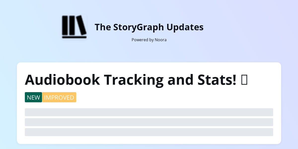 Audiobook Tracking and Stats! 🎧 | The StoryGraph