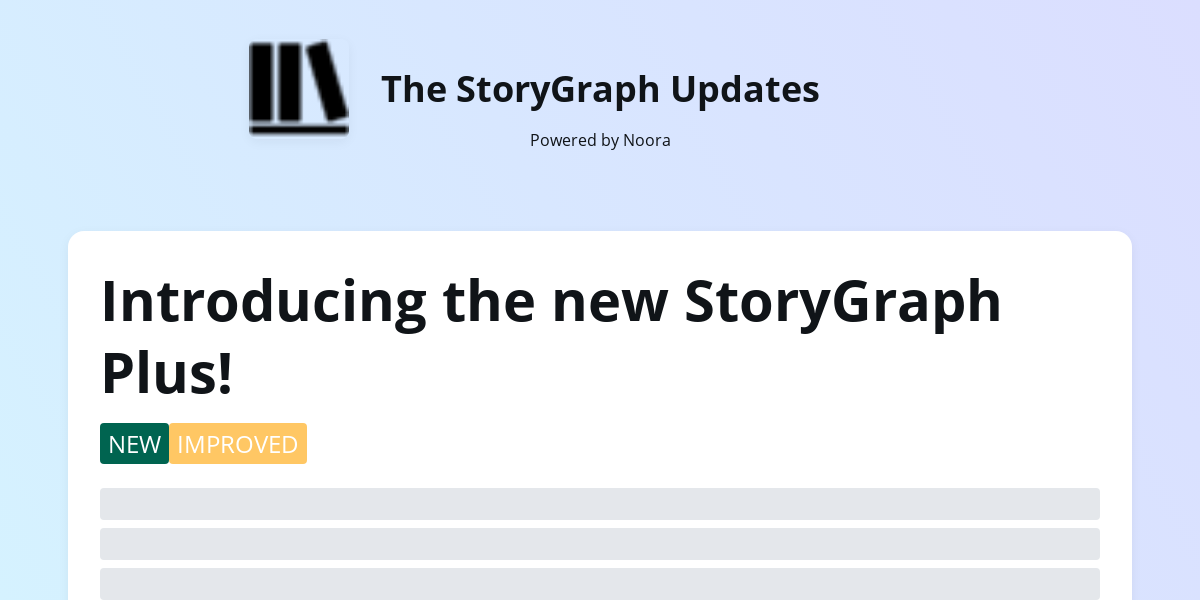 Introducing the new StoryGraph Plus! | The StoryGraph