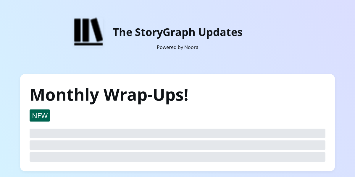 Monthly Wrap-Ups! | The StoryGraph