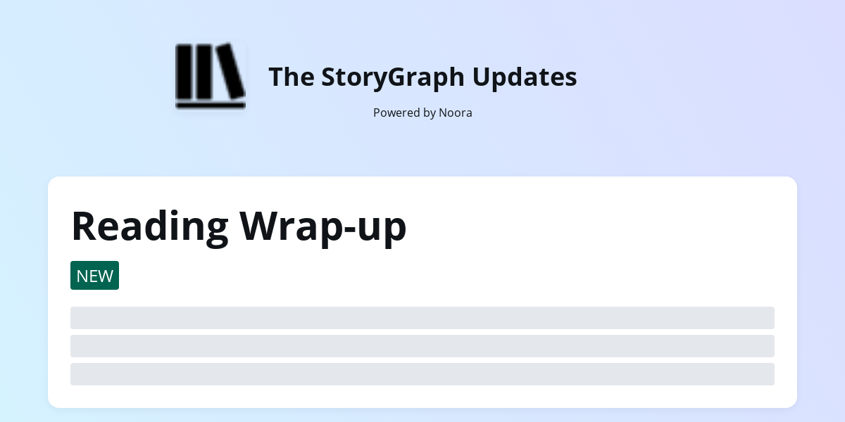 Reading Wrap-up | The StoryGraph