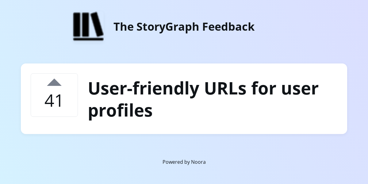 User-friendly URLs for user profiles | Features | The StoryGraph