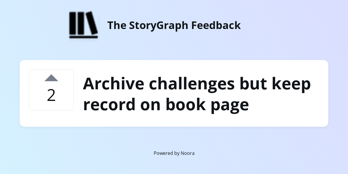 Archive challenges but keep record on book page | Requests/Ideas | The ...