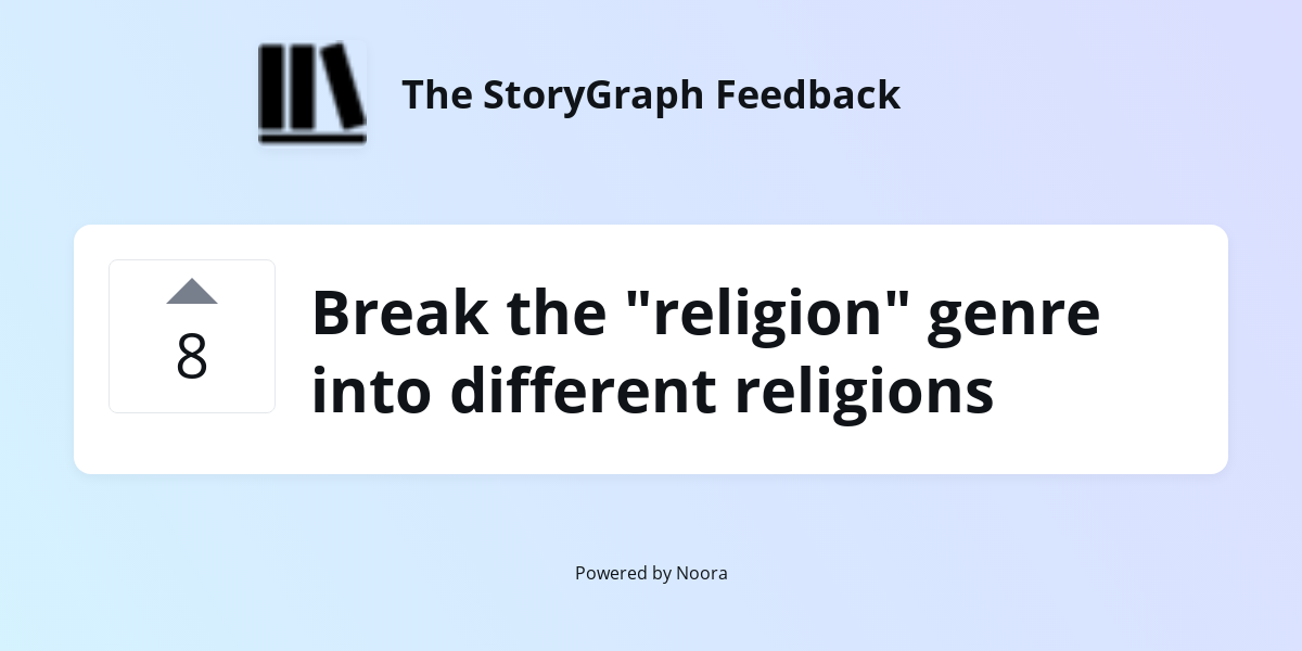 Break the "religion" genre into different religions | Requests/Ideas ...