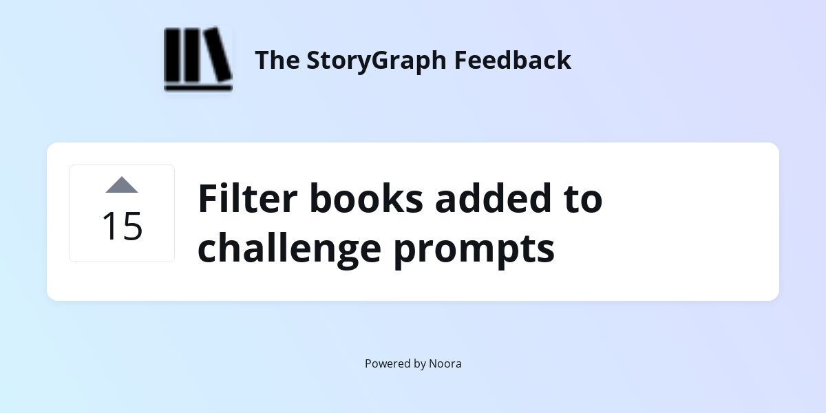 Filter books added to challenge prompts | Requests/Ideas | The StoryGraph