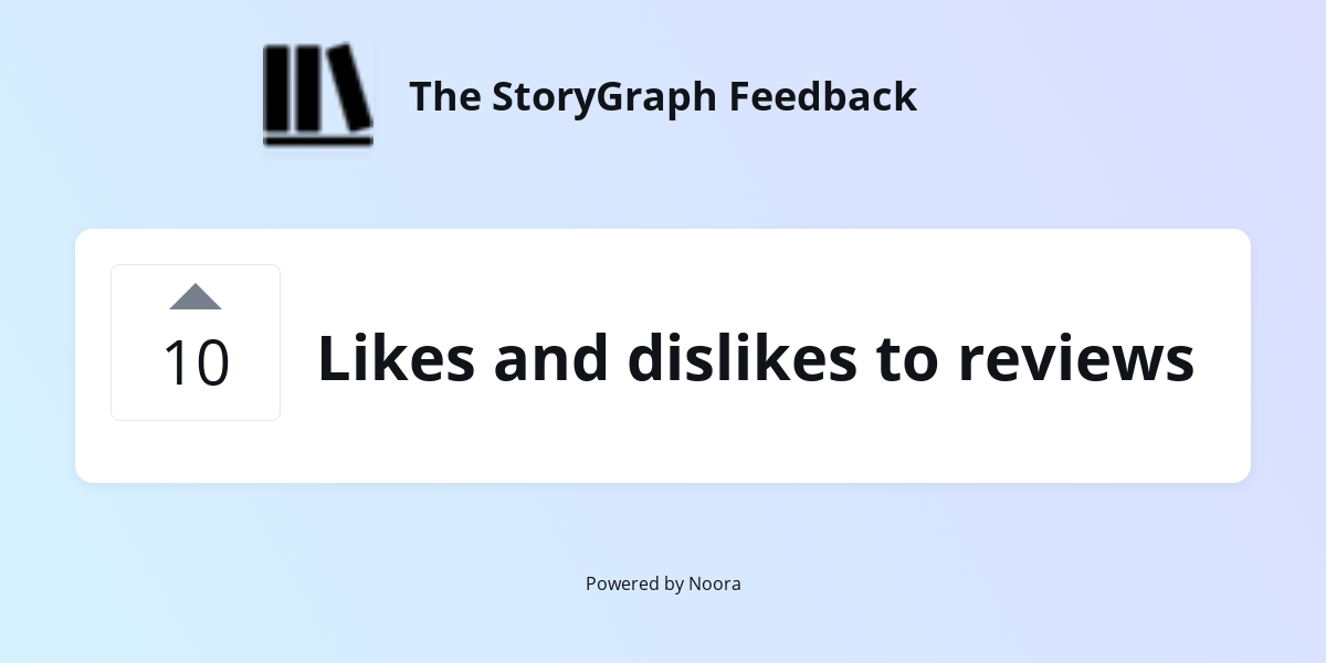 Likes and dislikes to reviews | Requests/Ideas | The StoryGraph