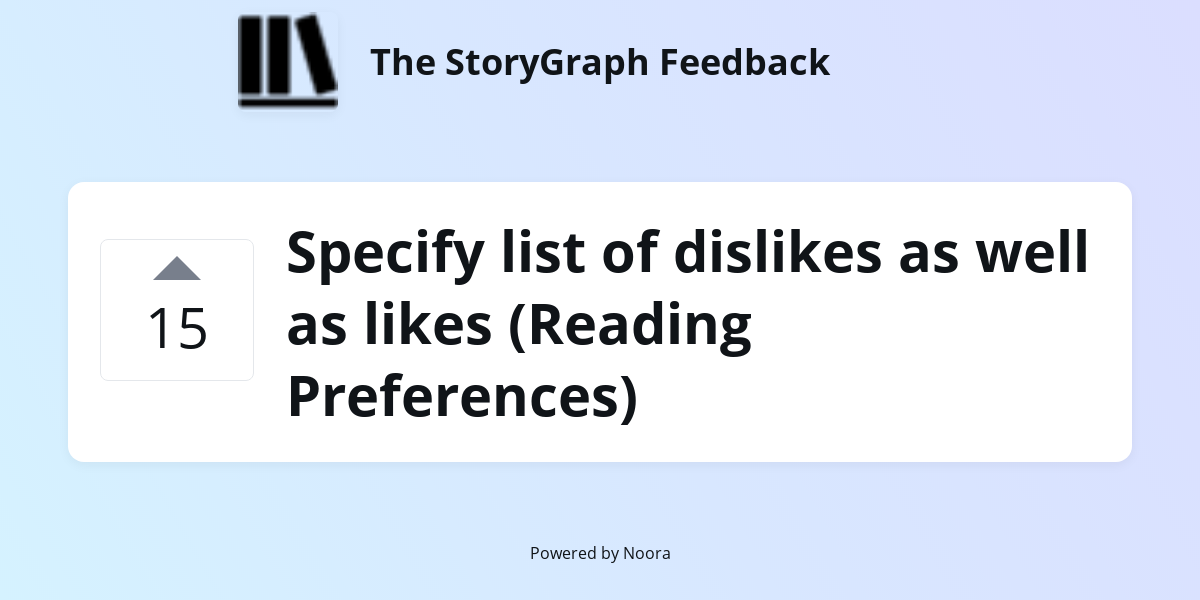 Specify list of dislikes as well as likes (Reading Preferences ...