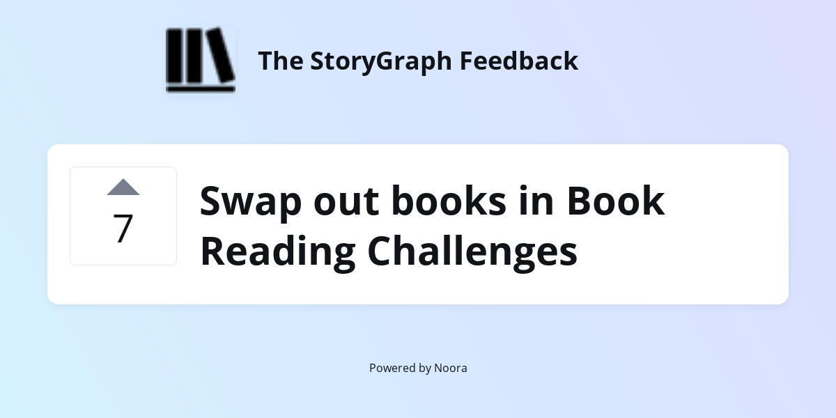 Swap out books in Book Reading Challenges | Requests/Ideas | The StoryGraph